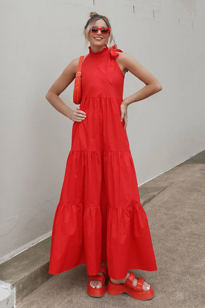 Wyatt Wilde Helena Dress - Red – Lewis & Philp